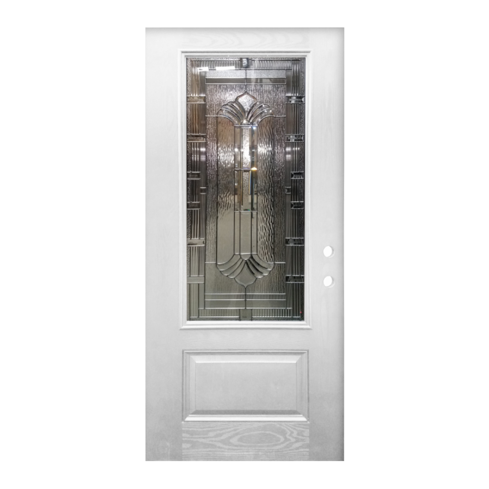 Blade White - Fiberglass Exterior Door - 3 Qtr Square - Zinc - Left ...