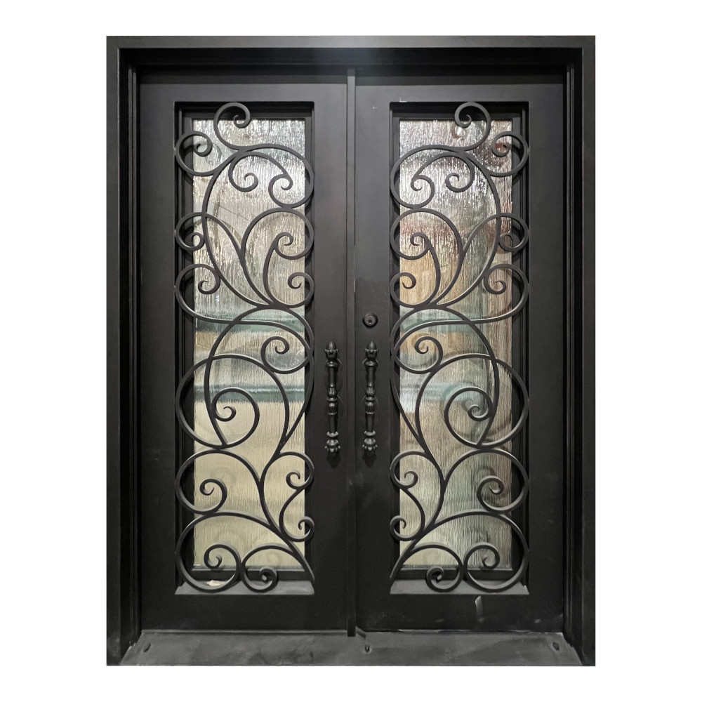 Swirls - 64 x 82 Prehung Double Doors RH: Home Surplus