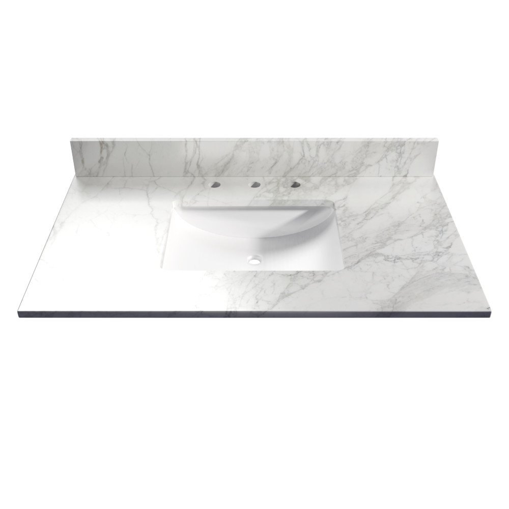 Vanity Top - Calcutta Engineered Marble - 37 inch: Home Surplus