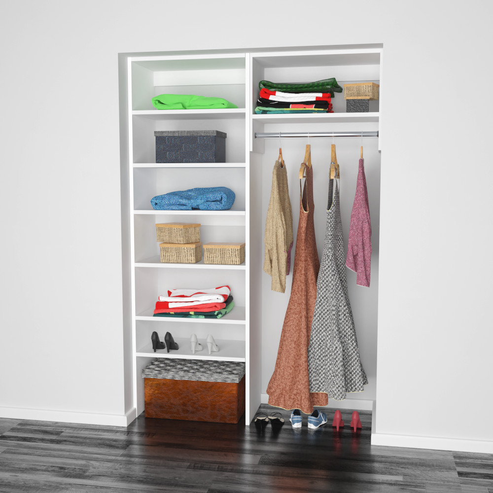 RUSHMORE CLOSET KIT 48B WHITE - For a Space 48 inches Wide: Home Surplus