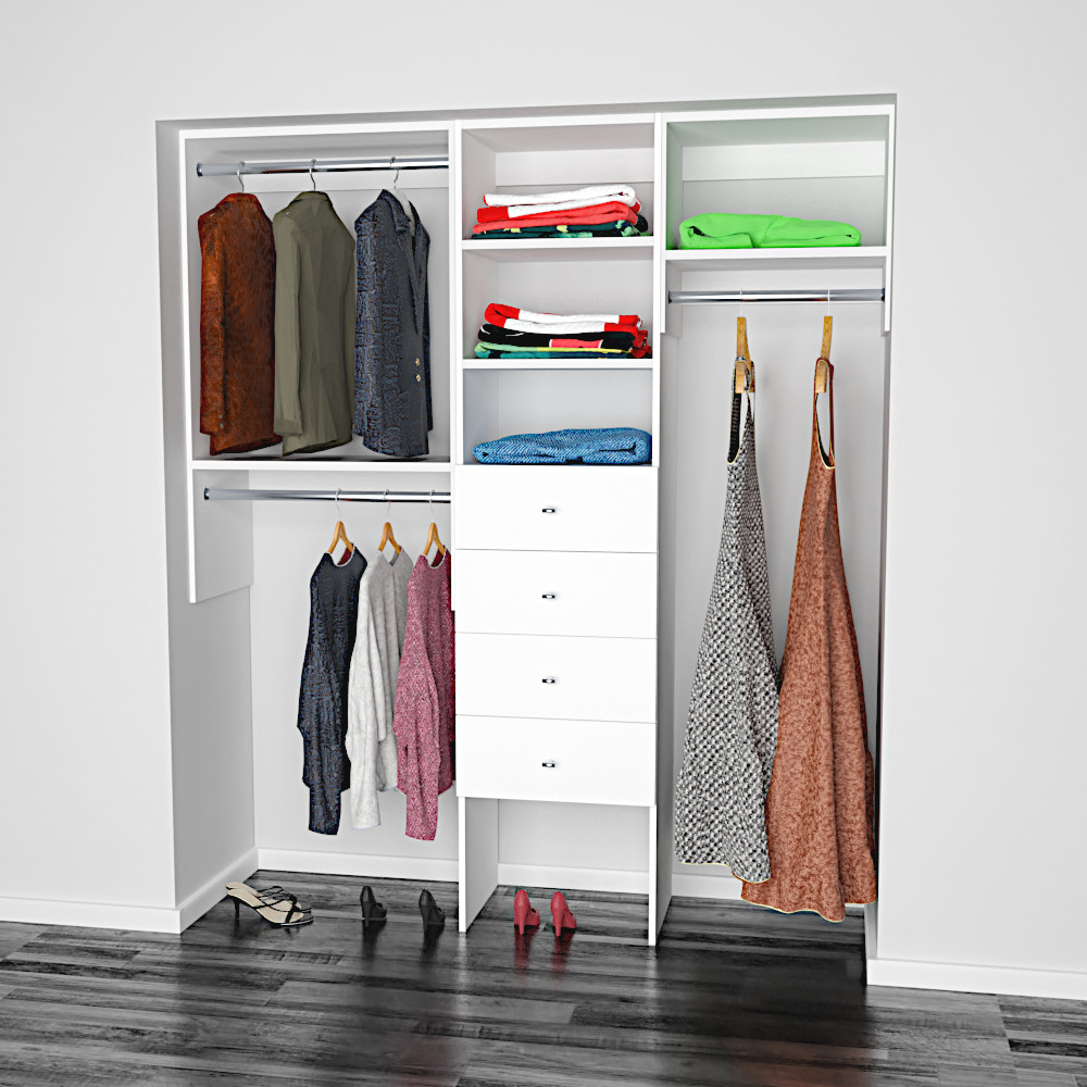 RUSHMORE CLOSET KIT 60B WHITE - For a Space 60 inches Wide: Home Surplus