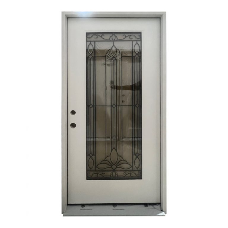 Vine White - Fiberglass Exterior Door - Full Glass - Left Hand inswing ...